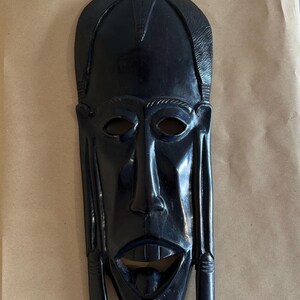 Mahogany Dark Wood African Mask With Intricate Carvings- Wall Decor - Etsy