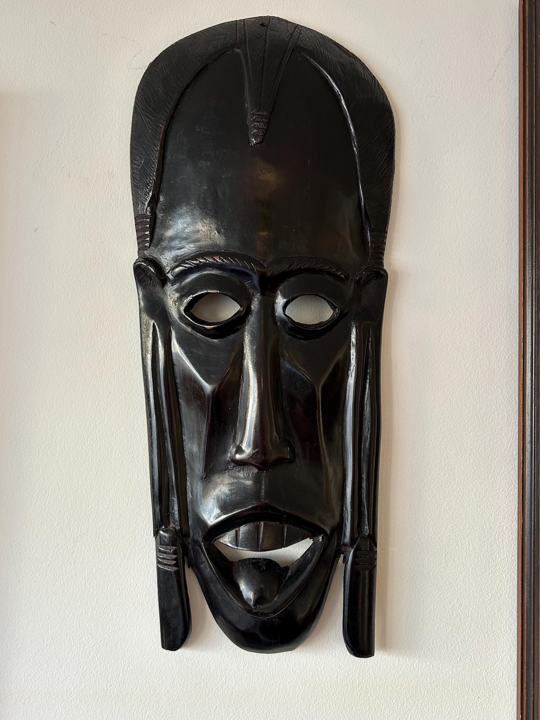 Mahogany Dark Wood African Mask With Intricate Carvings- Wall Decor - Etsy