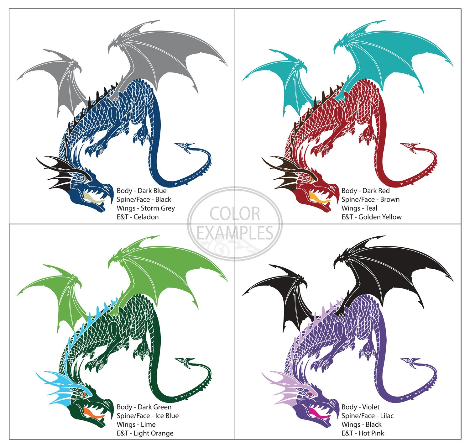 DRAGON Vinyl Wall Decal 4 Colors | Etsy