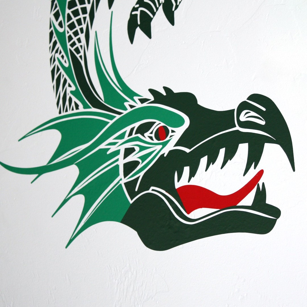 DRAGON Vinyl Wall Decal 4 Colors - Etsy