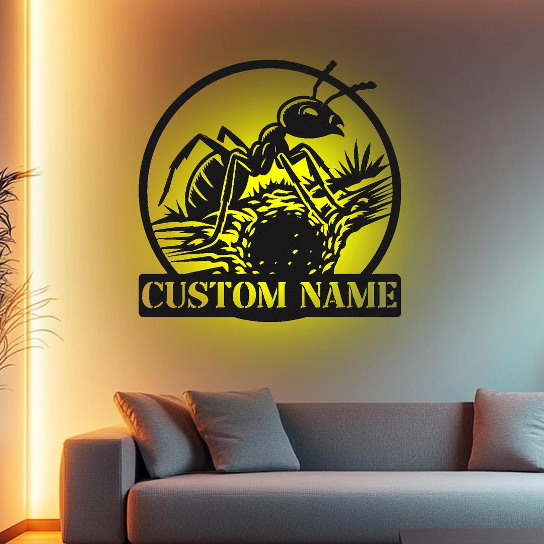 Custom Ant Animal Metal Wall Art LED Light Personalized Ant Animal ...