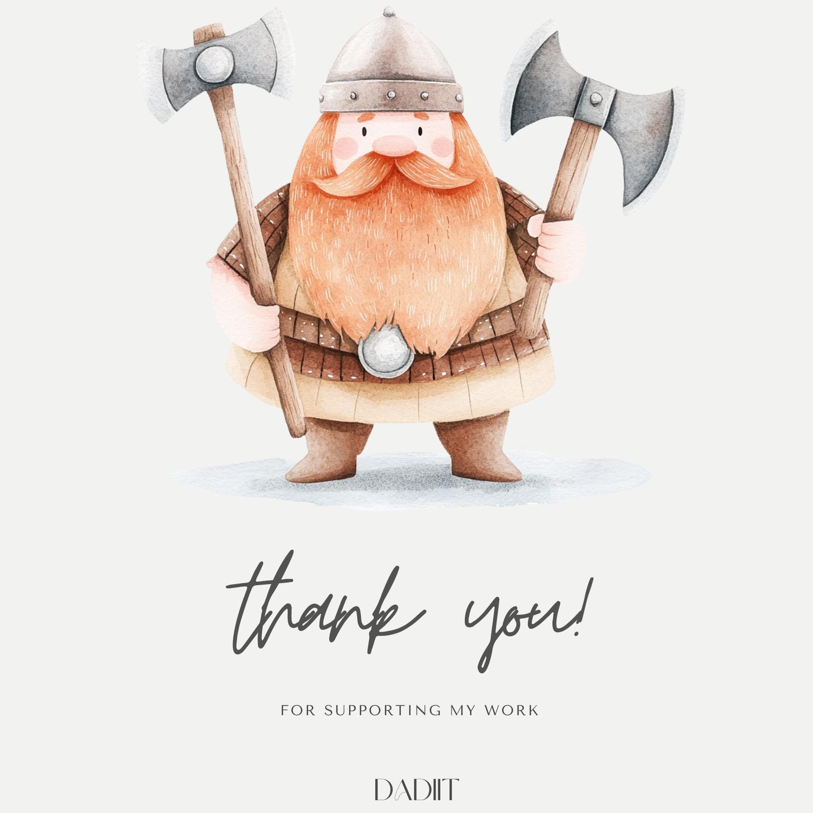 Cute Vikings Watercolor Clipart Bundle Adorable Norse Characters ...