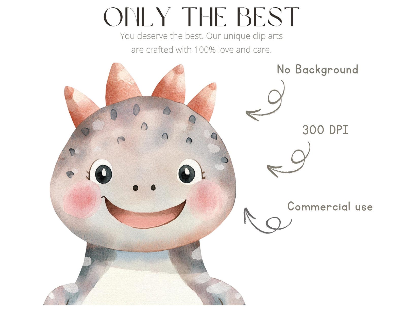 Watercolor Baby Dinosaur Clipart Bundle | Nursery Wall Art (digital ...