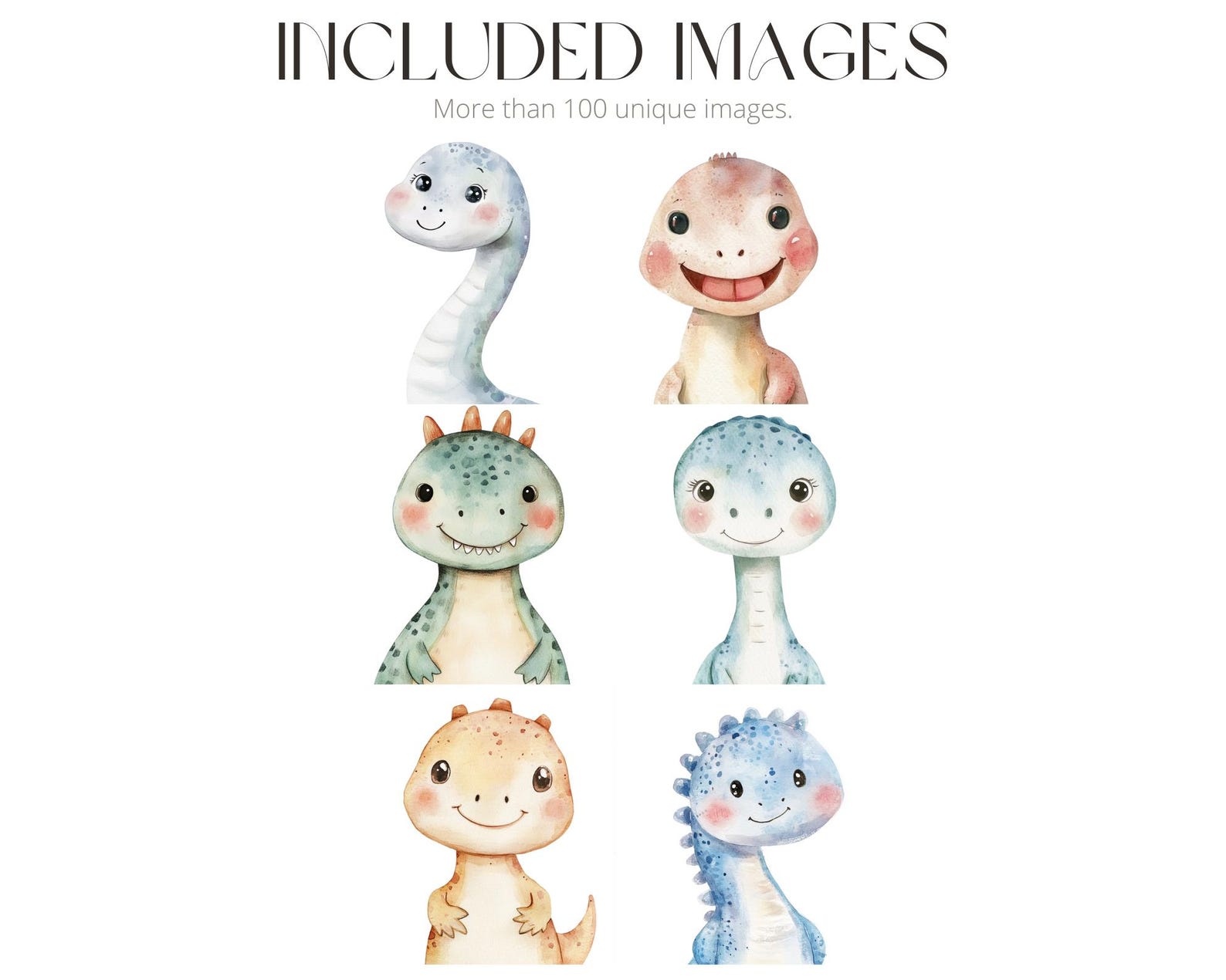 Watercolor Baby Dinosaur Clipart Bundle | Nursery Wall Art (digital ...