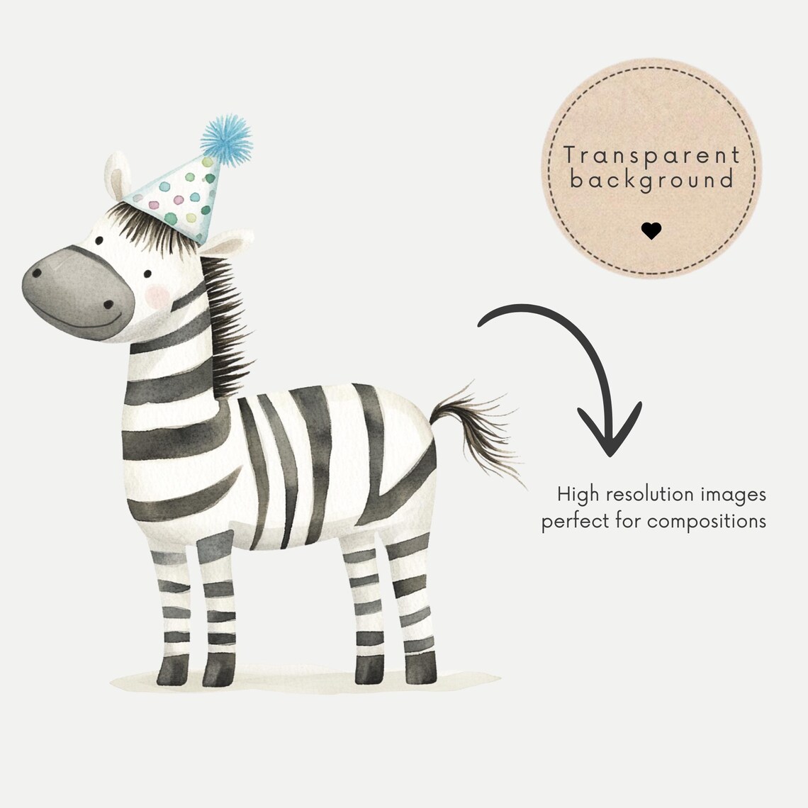 Safari Birthday Watercolor Clipart – Jungle Animals, Party Decorations ...