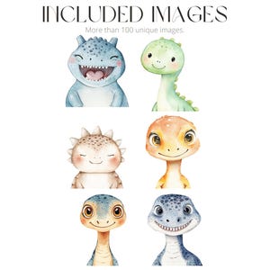 Watercolor Baby Dinosaur Clipart Bundle | Nursery Wall Art (digital ...