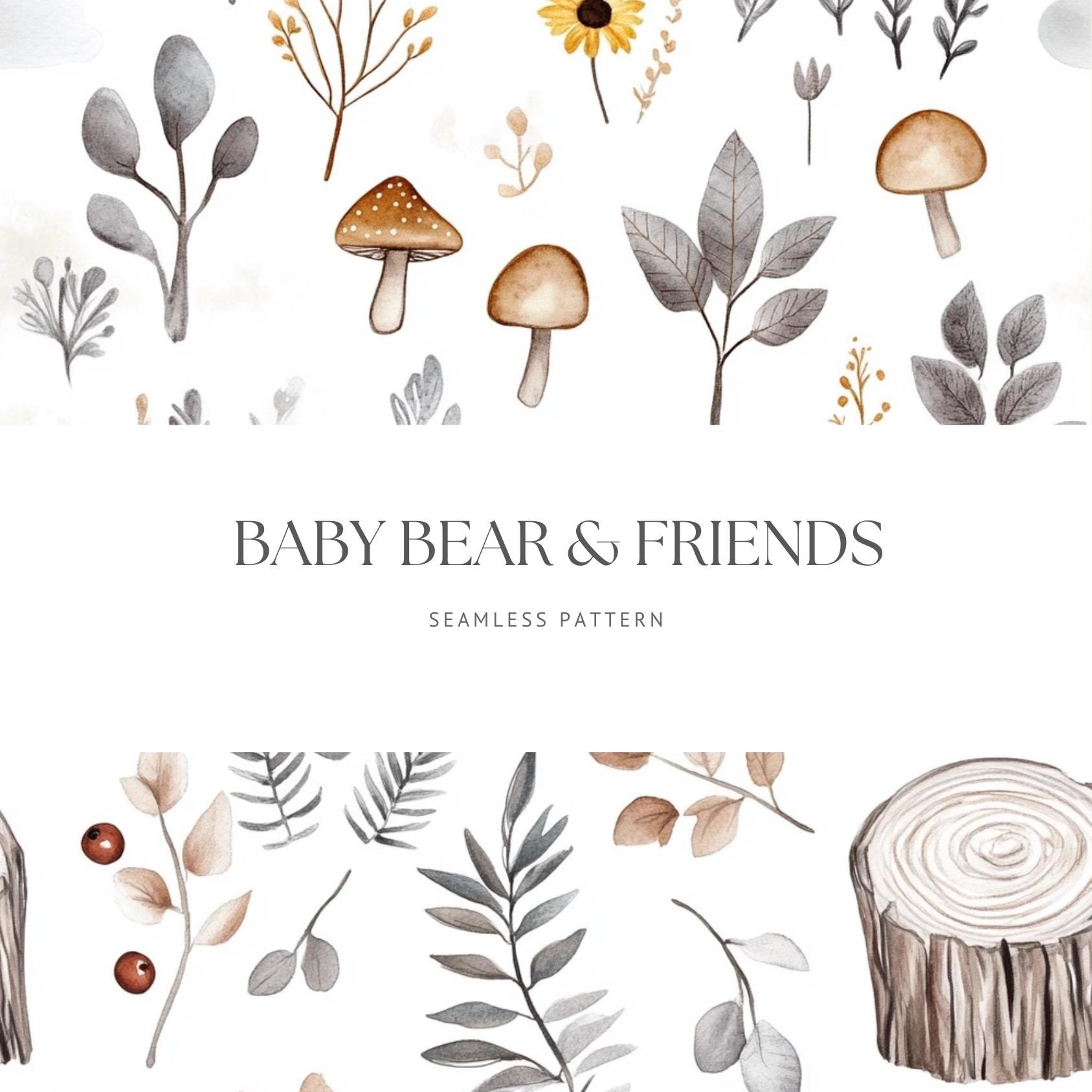 Woodland Animal Clipart Set | Little Cub and His Pals | Cute Watercolor ...