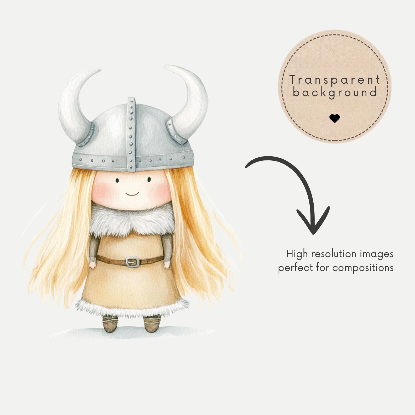Cute Vikings Watercolor Clipart Bundle Adorable Norse Characters ...