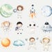 Astronaut Clipart – Watercolor Space Kids PNG, Rockets & Planets - Etsy