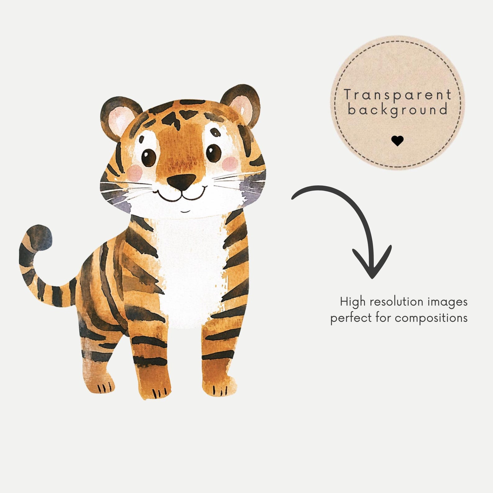 Jungle Safari Watercolor Clipart Set: Kids Animals, Tent (PNG Digital ...