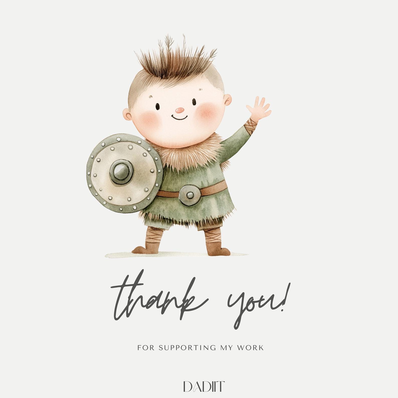 Cute Vikings Watercolor Clipart Bundle Adorable Norse Characters ...