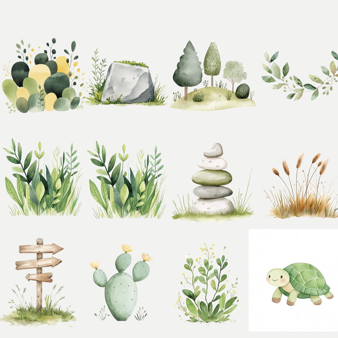 Watercolor Safari Animals Clipart Set - Jungle Friends, Cute Wildlife ...