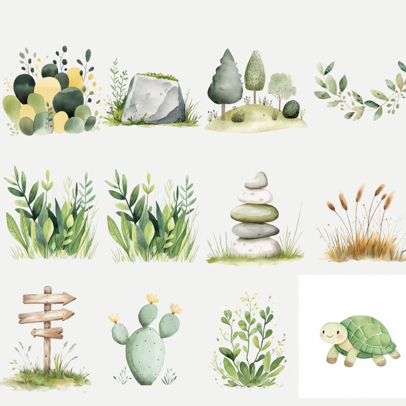 Watercolor Safari Animals Clipart Set - Jungle Friends, Cute Wildlife ...