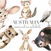 Watercolor Australian Animals Clipart | Kangaroo, Koala & Quokka PNG ...