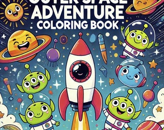 Space Adventure Coloring Book PDF for Kids & Teens, 30 Unique Outer ...