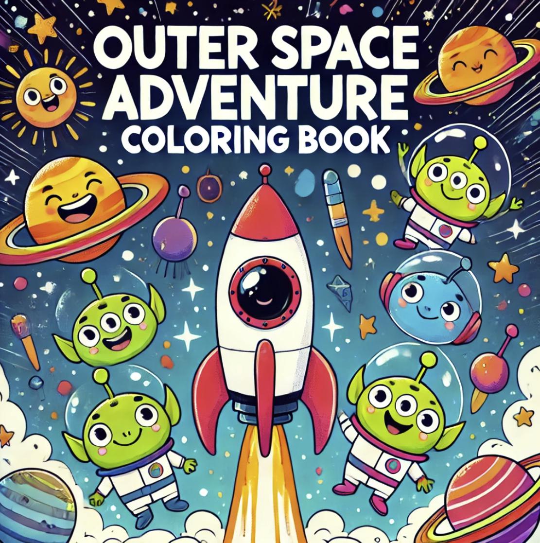 Outer Space Adventure Coloring Book - Etsy