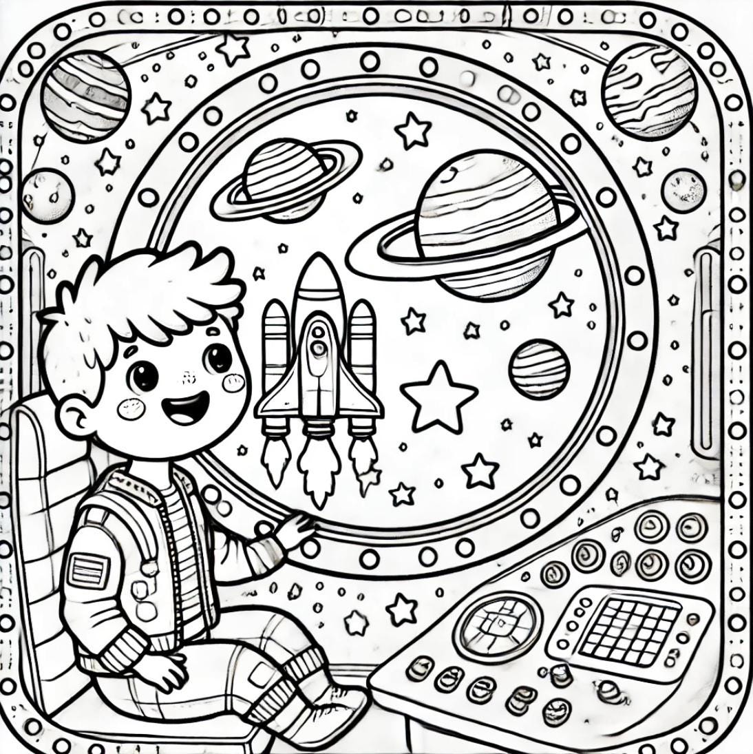 Outer Space Adventure Coloring Book - Etsy