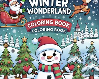Printable Christmas and Winter Theme Coloring Book 40 Pages digital ...