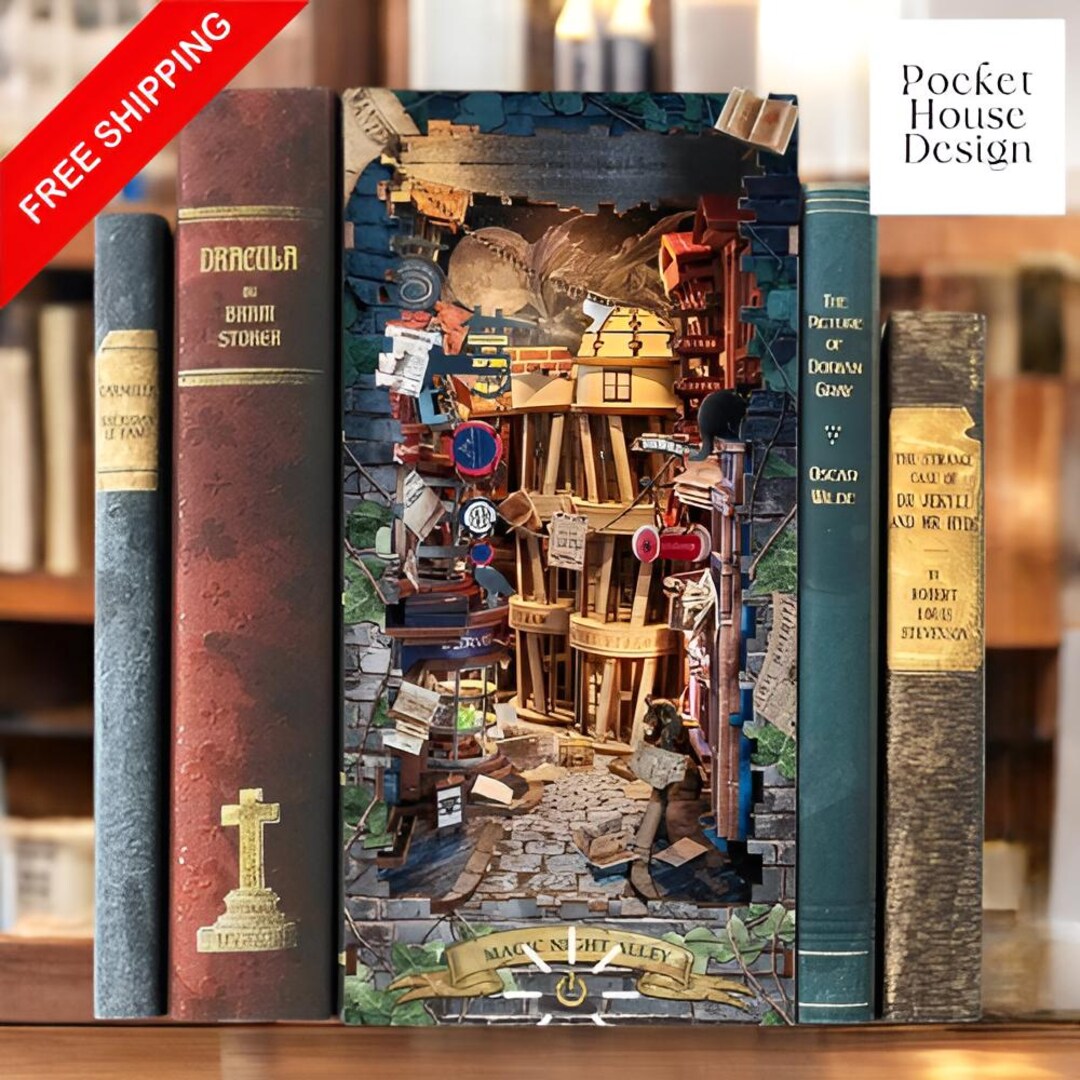 Magic Alley Book Nook DIY Kit Circus 3D Wooden Miniature Bookend ...