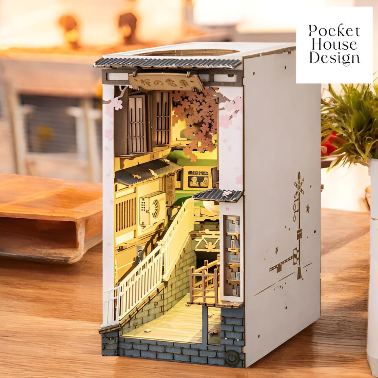 Build Your Own Book Nook Kit DIY Miniature Dollhouse Sakura Densya ...