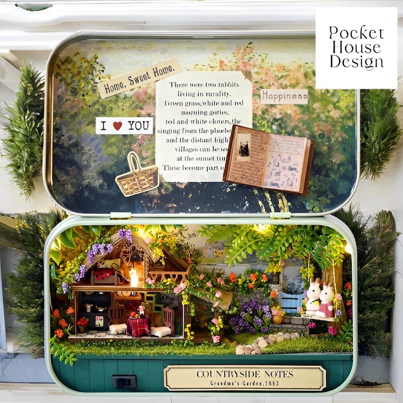 Super Tiny House Kit 1:100 Tiny Tin Mini World DIY Miniature House ...