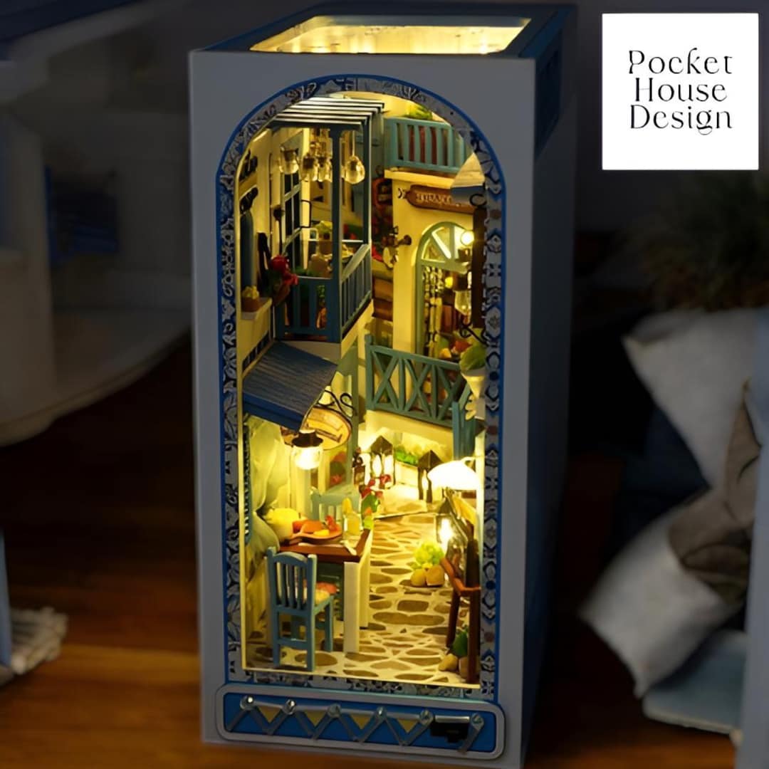 Sea Breeze Book Nook DIY Kit: 3D Wooden Coastal Diorama, Reading Corner ...