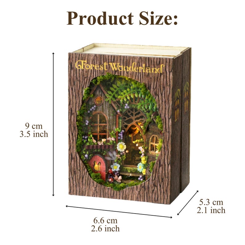DIY Miniature House Kit, Forest Book Nook Diorama With LED Lights - Etsy