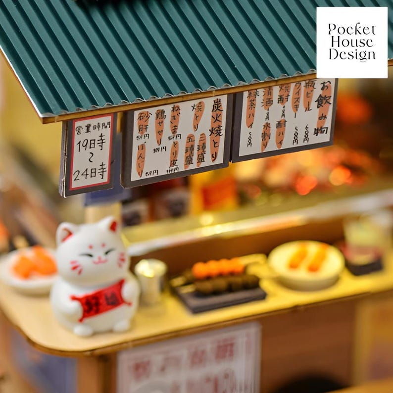 DIY Miniature Sushi Bar Kit 1:24 Scale, Mobile Street Shop Diorama With ...