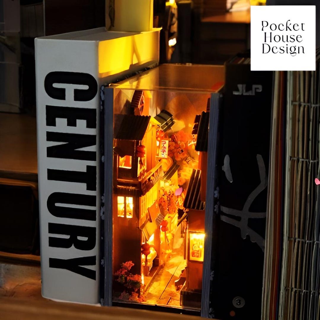 Japanese Town Book Nook DIY Kit Japanese Miniature Decor DIY Sakura ...