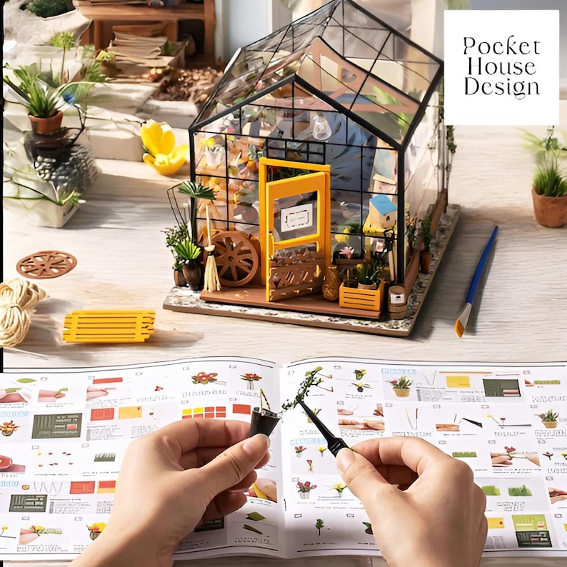 DIY Miniature Greenhouse Kit- Cathy's Flower House With LED Lights ...