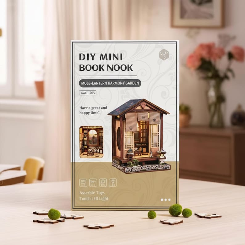 Japanese Tea House Book Nook Kit, 3D Wooden Dollhouse With LED - Etsy