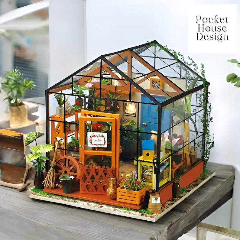 DIY Miniature Greenhouse Kit: Cathy's Flower House With LED Lights ...
