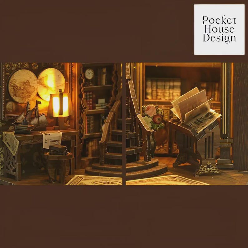 DIY Book Nook Kit, Ancient 3D Bookshelf Insert | Miniature Diorama ...