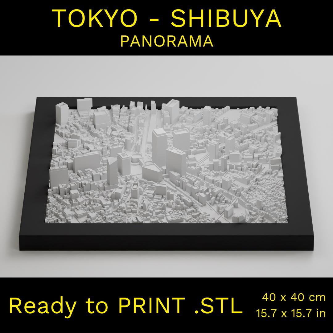 3D Tokyo, Japan, Shibuya, Panorama, 3D City, 3D Japan, 3D Shibuya, STL ...