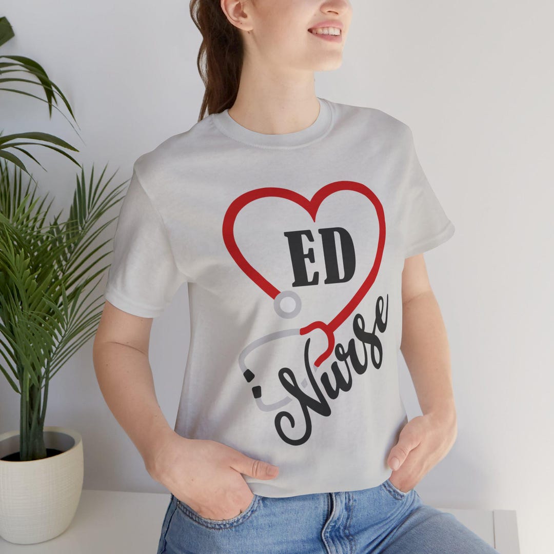 Emergency Department Nurse Heart Stethoscope Tee, Unisex Tshirt ...