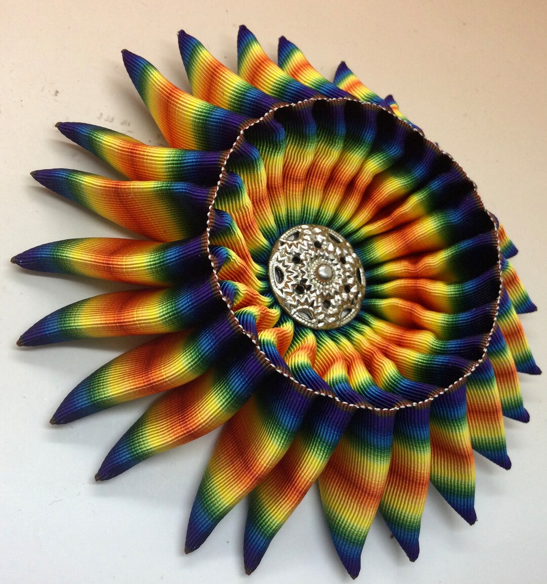 Rainbow Folded Cocarde Cockade Applique Millinery Military Reenactment ...