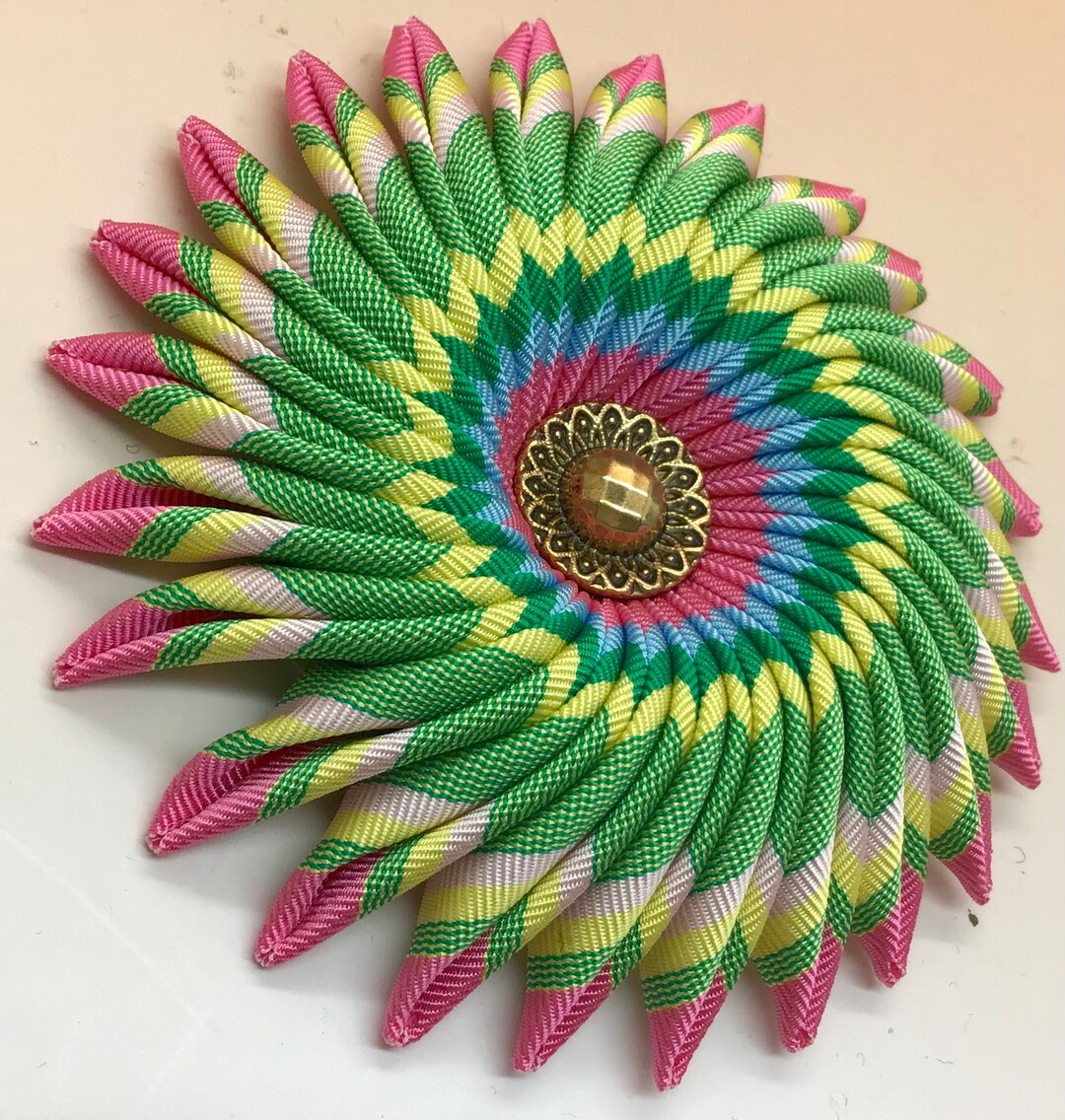 Green, Yellow, Blue and Pink 3D Pinwheel Cocarde Cockade - Etsy