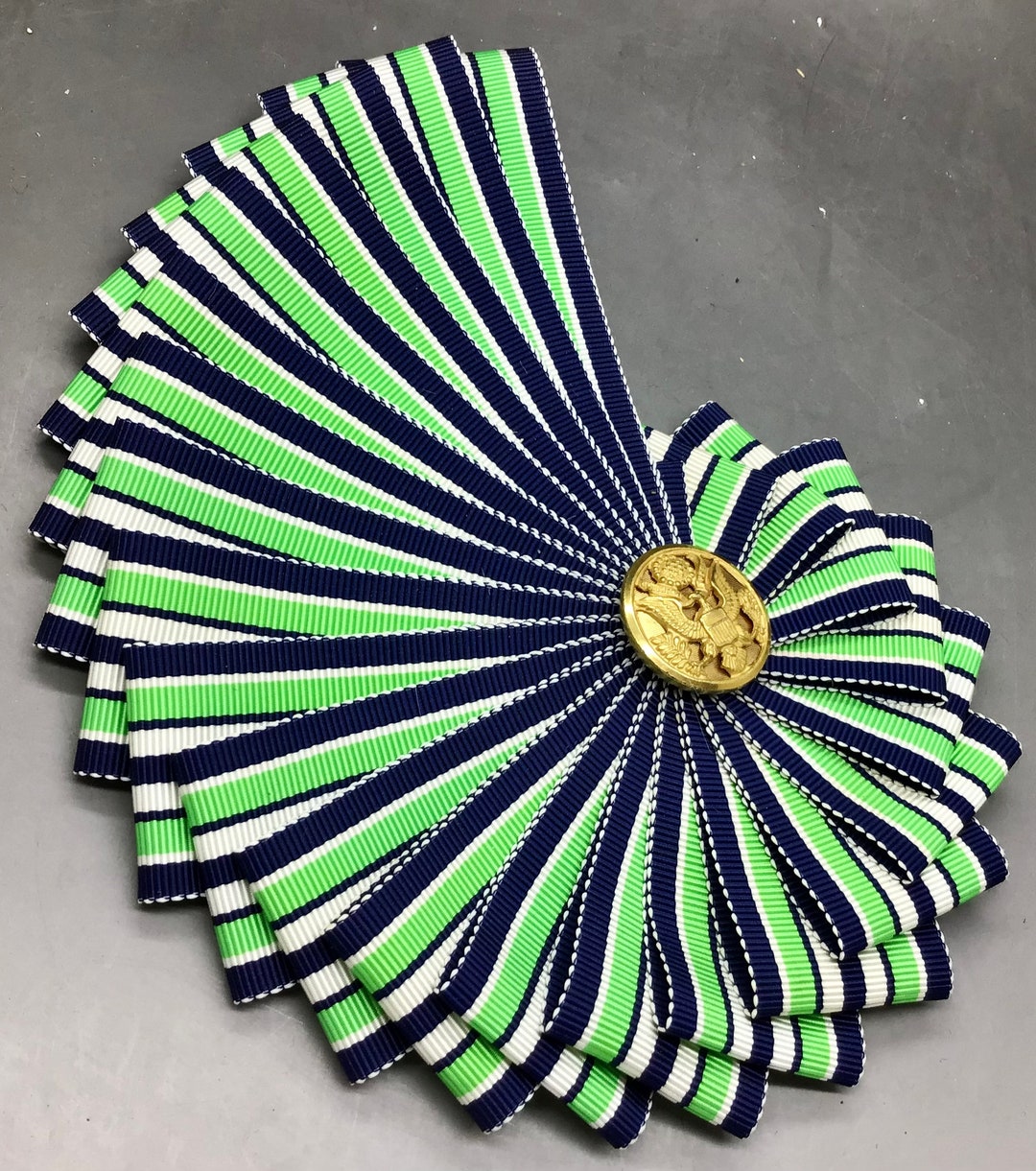 Yellow, Blue and White Striped Chambered Nautilus Cocarde Cockade ...