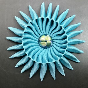 Aqua Anemone Cocarde Cockade Applique Millinery Military | Etsy