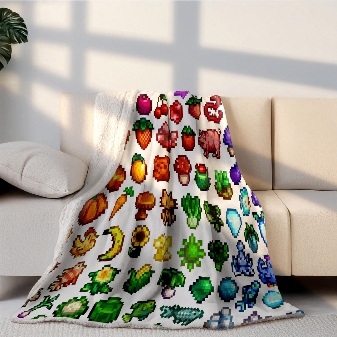 Stardew Valley Blanket, Stardew Blanket, Stardew Gift, Cozy Gamer Gift ...
