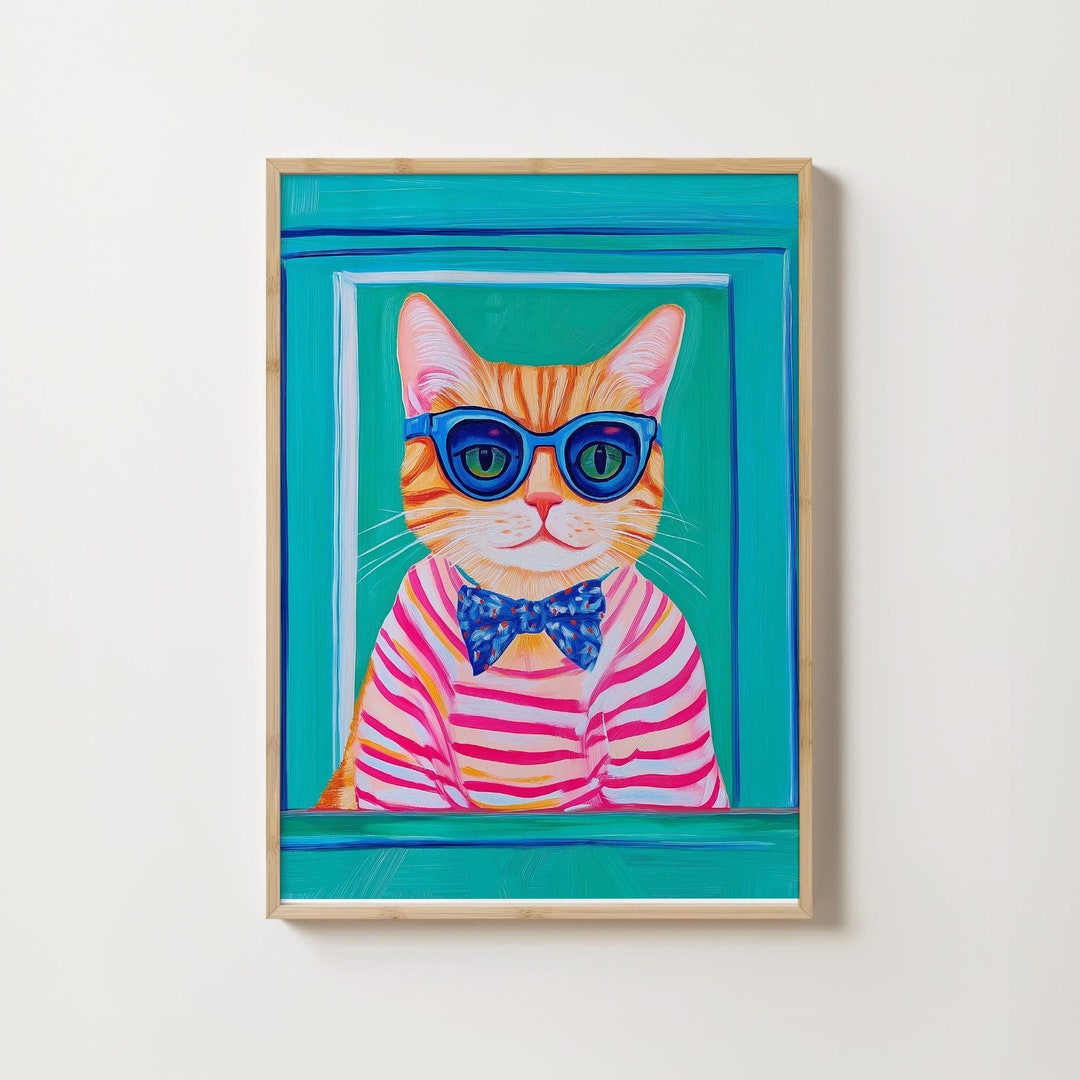 Funny Cat Poster, Cat Wall Art, Humor Cat Print, Funny Cat Art Print ...