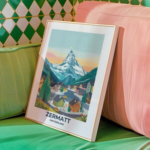Zermatt Travel Poster Zermatt Poster Zermatt Travel Print Zermatt City ...