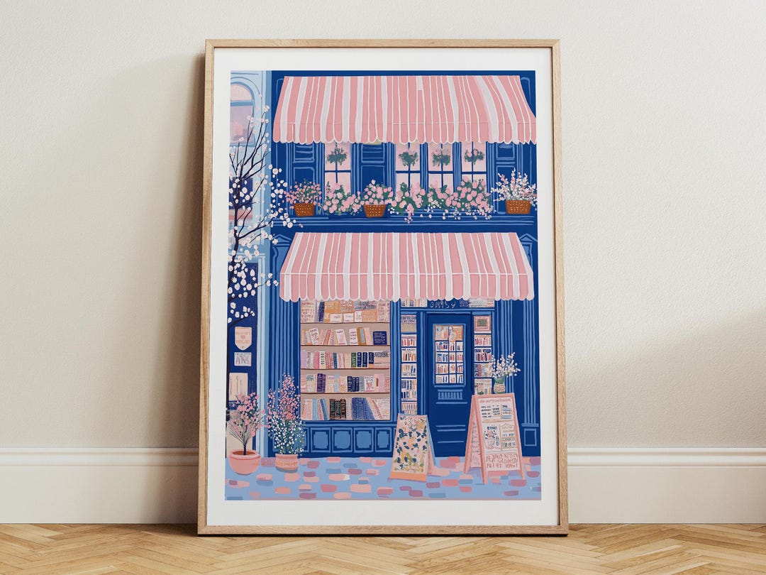 Bookshop Art Print, Bookshop Poster, Book Art Print, Reading Art Print ...