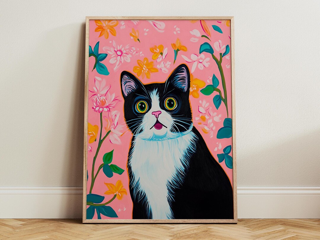 Funny Cat Poster, Cat Wall Art, Humor Cat Print, Funny Cat Art Print ...