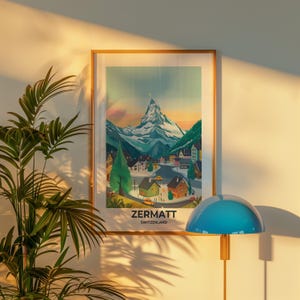 Zermatt Travel Poster Zermatt Poster Zermatt Travel Print Zermatt City ...