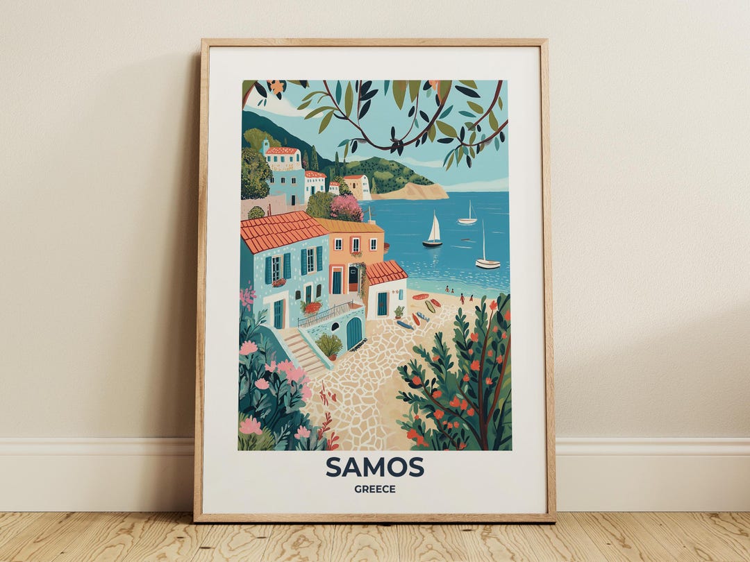 Samos Travel Poster, Samos Poster, Samos Travel Print, Samos City Print ...