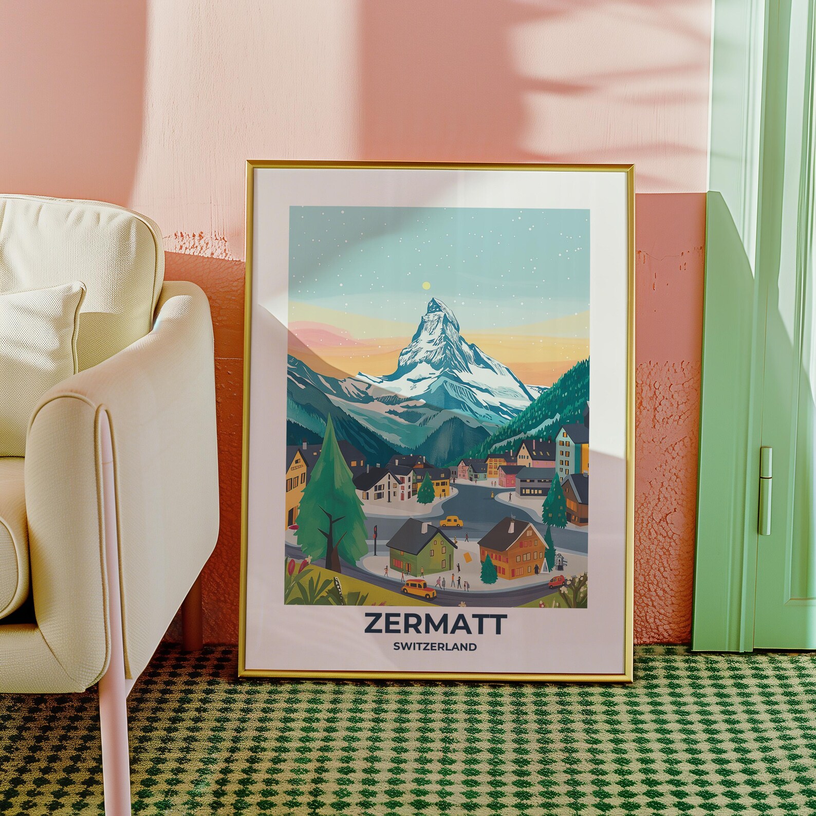 Zermatt Travel Poster Zermatt Poster Zermatt Travel Print Zermatt City ...