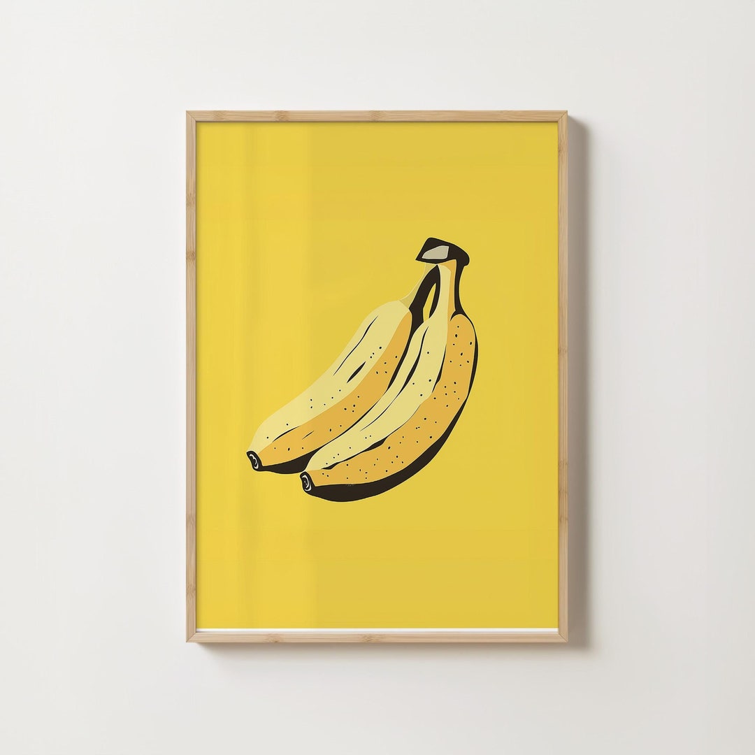 Banana Print, Banana Illustration, Abstract Wall Art, Banana Wall Art ...