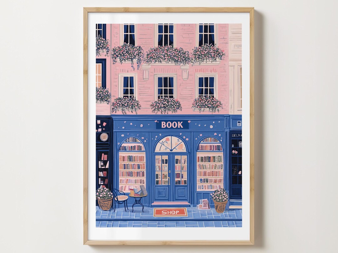 Bookshop Art Print, Bookshop Poster, Book Art Print, Reading Art Print ...