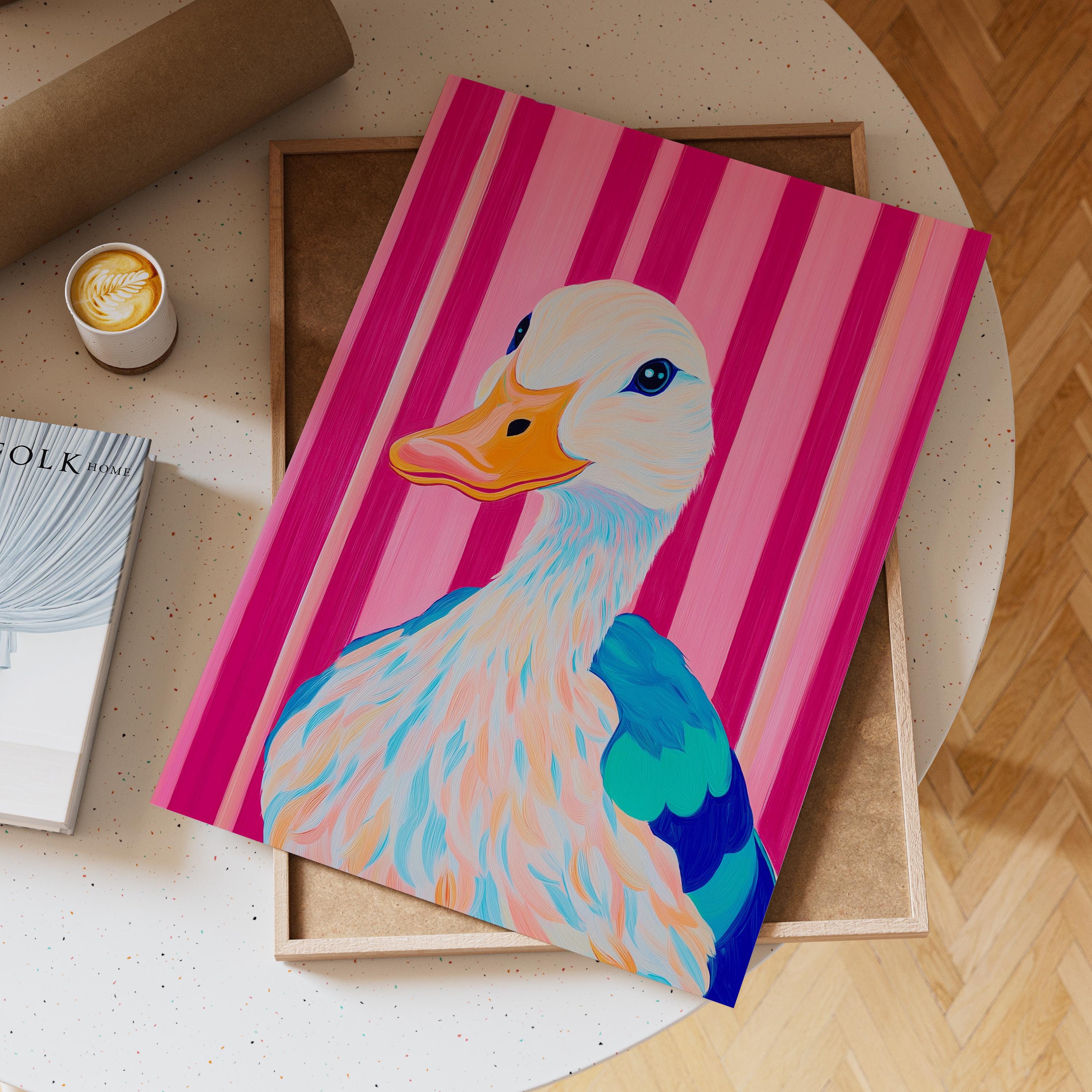 Duck Poster, Duck Wall Art, Animal Art Print, Bathroom Art, Animal ...